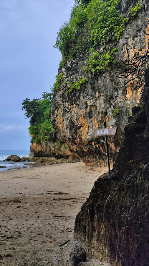 View of Goa Langir Beach from Indonesia Stock Image - Image of langir ...