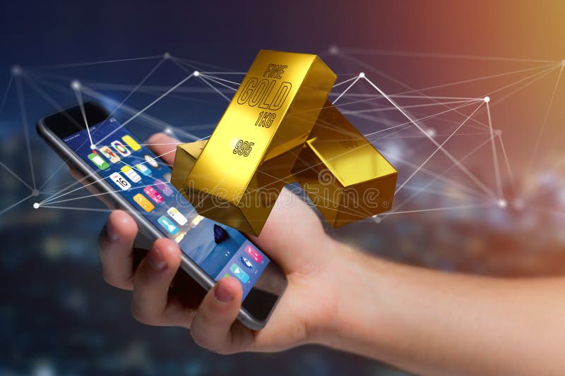 Gold Bullion Shinning in Front of Connection - 3d Render Stock Photo ...