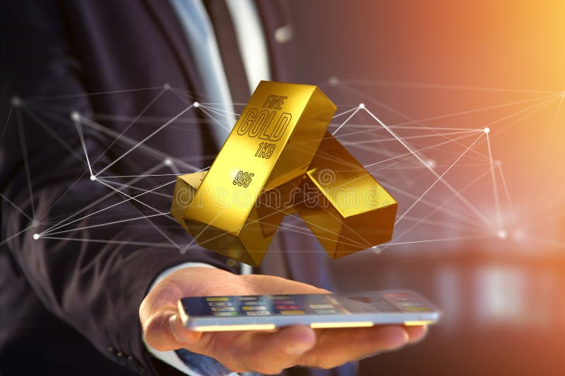 Gold Bullion Shinning in Front of Connection - 3d Render Stock Photo ...