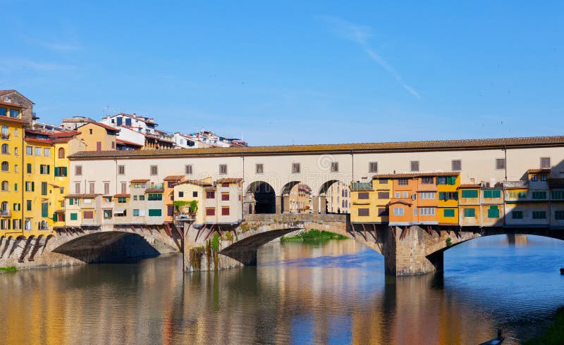 View of Gold (Ponte Vecchio) Bridge Stock Image - Image of building ...