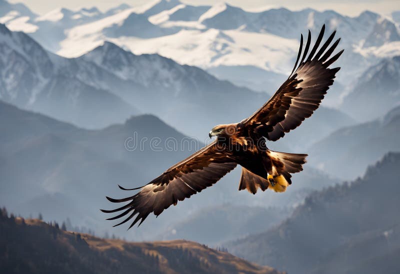 A view of a Golden Eagle stock illustration. Illustration of hawk ...