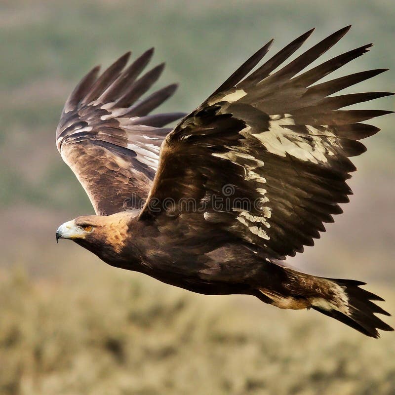 A View of a Golden Eagle in Flight Stock Illustration - Illustration of ...