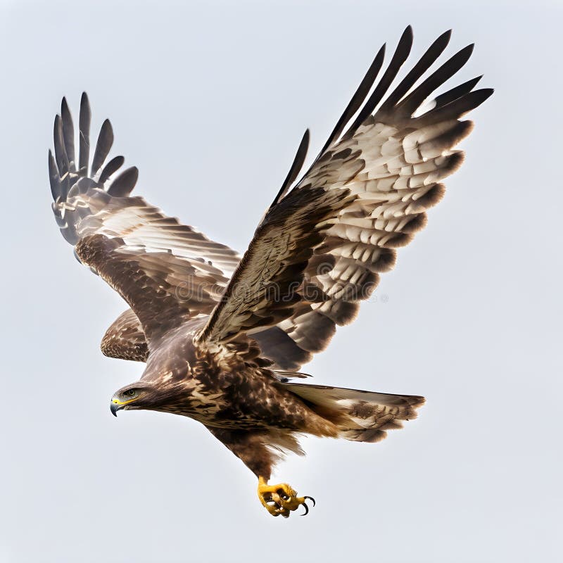 A View of a Golden Eagle in Flight Stock Illustration - Illustration of ...