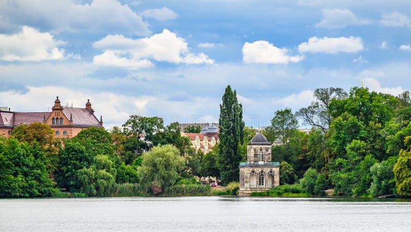 A View of the Gothic Library am Heiligen See in Potsdam Stock Image ...