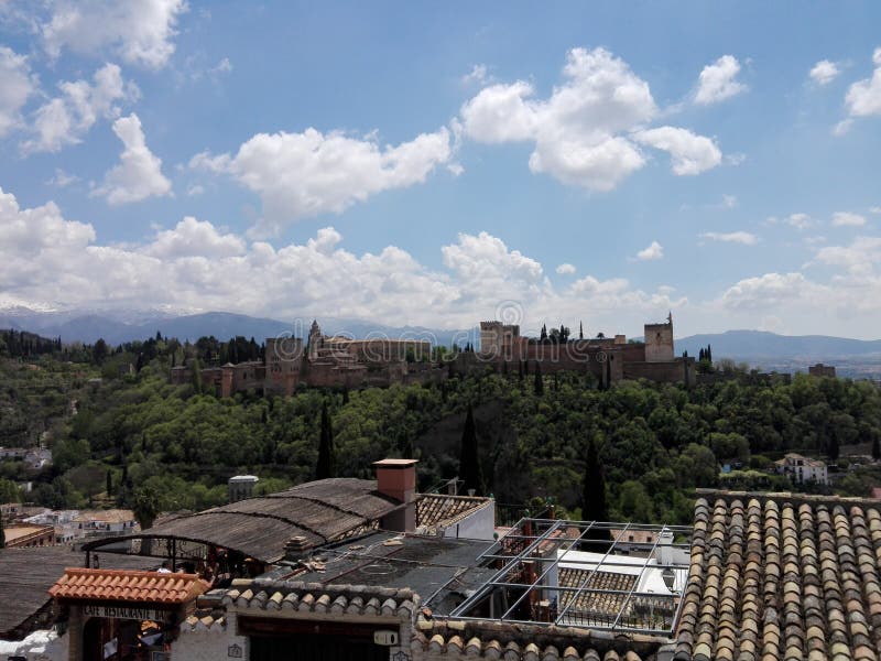 View of the Granada Cathedral and the City`s Main Square in Granada ...