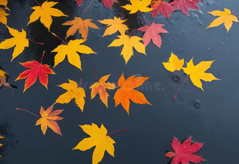 A View of the Grand Canal in Dublin with Fall Foliage and Rain Droplets ...