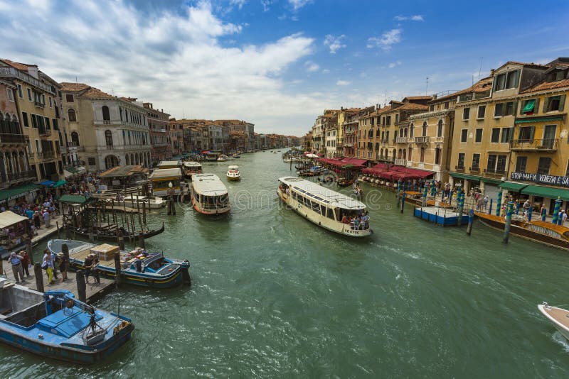 View of the Grand Canal from the Rialto Bridge Editorial Stock Photo ...