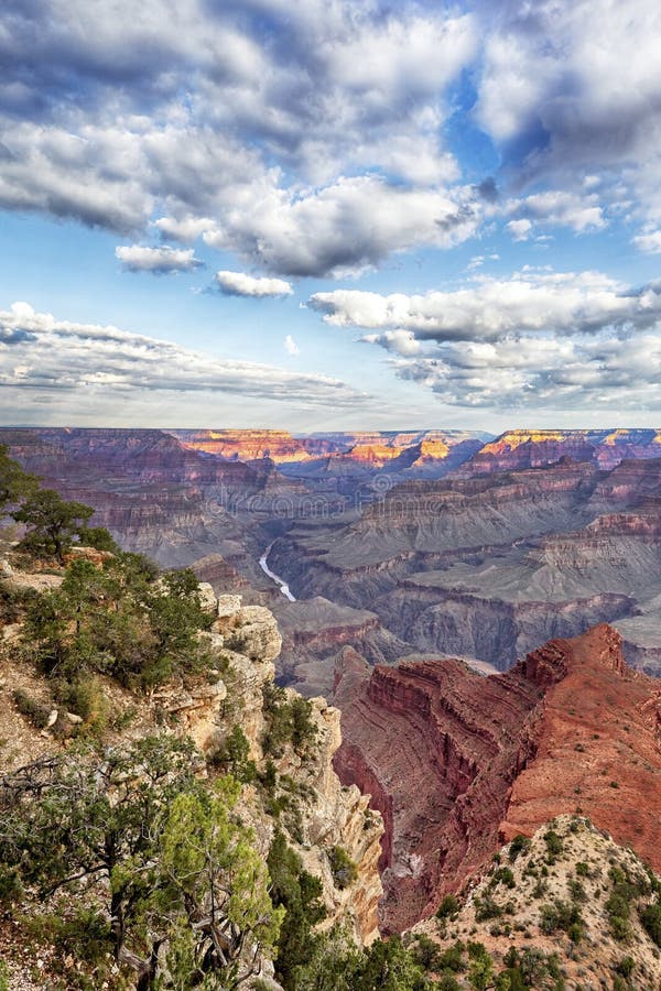 View of Grand Canyon and Colorado River Stock Image - Image of ...