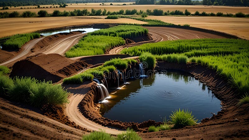 Graphics Showcasing Sustainable Resource Loops Stock Illustration ...