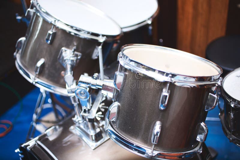 Gray drum set stock photo. Image of practice, hardware - 281965494