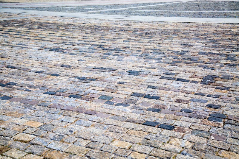 View of the Gray Granite Paving of Rectangular Shape. Texture ...