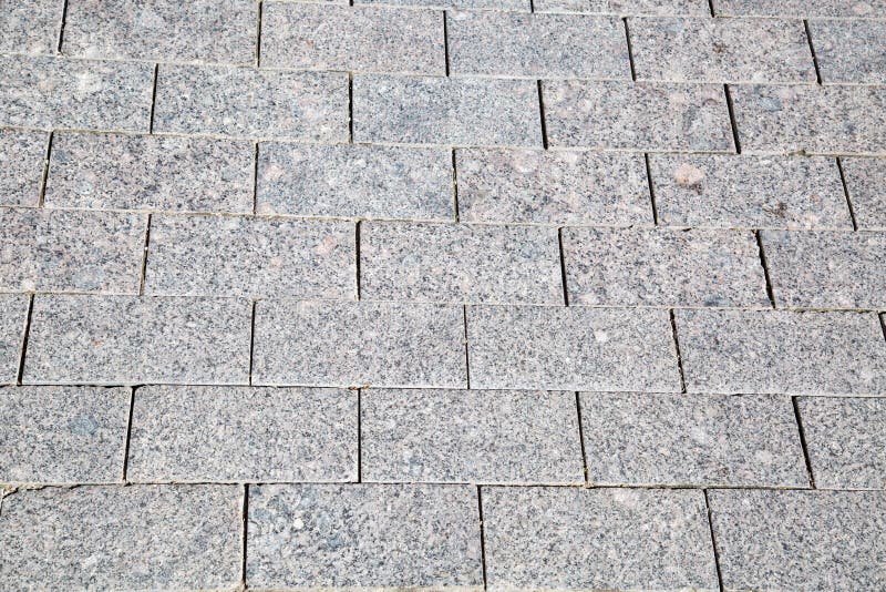 View of the Gray Granite Paving of Rectangular Shape. Stock Photo ...