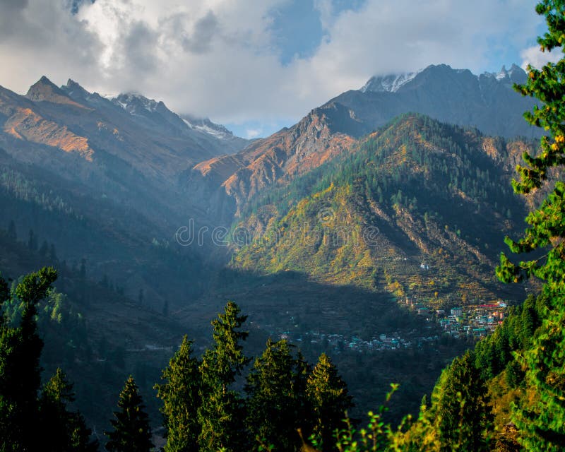 View of the Great Himalayan Mountains Stock Photo - Image of landscape ...