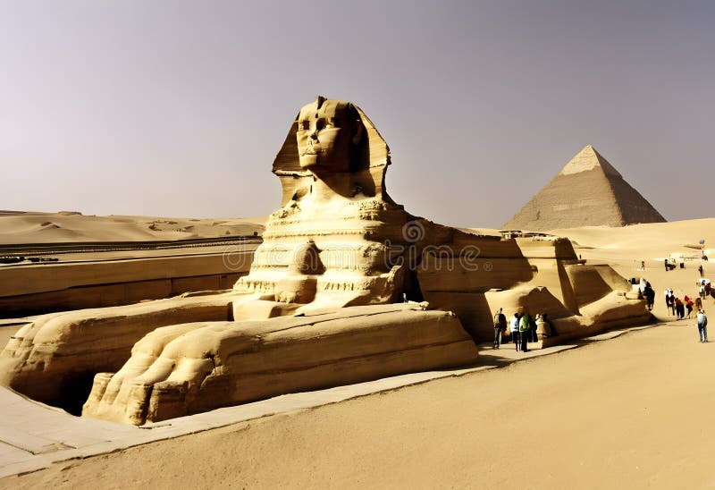 A View of the Great Sphinx in Egypt Stock Illustration - Illustration ...