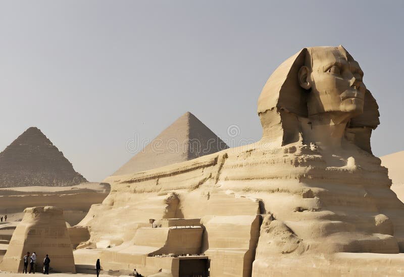 A View of the Great Sphinx in Egypt Stock Illustration - Illustration ...