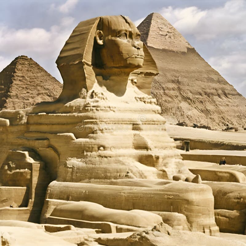 A View of the Great Sphinx in Egypt Stock Illustration - Illustration ...