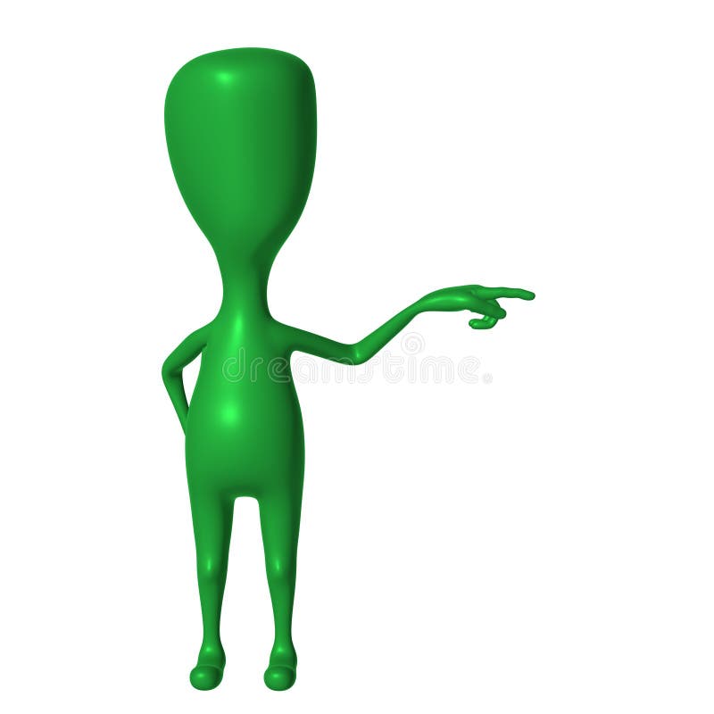 View Green 3d Puppet Mimicking Pointing Finger Stock Illustration ...