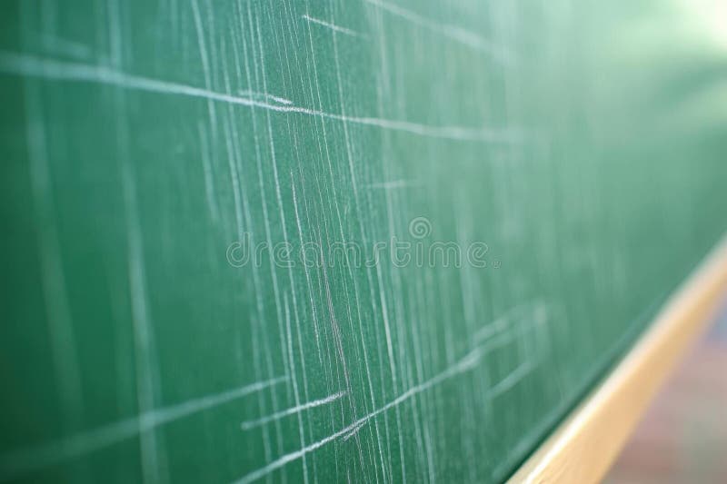 View of Green Chalkboard with Drawing Line and Grid Pattern in ...
