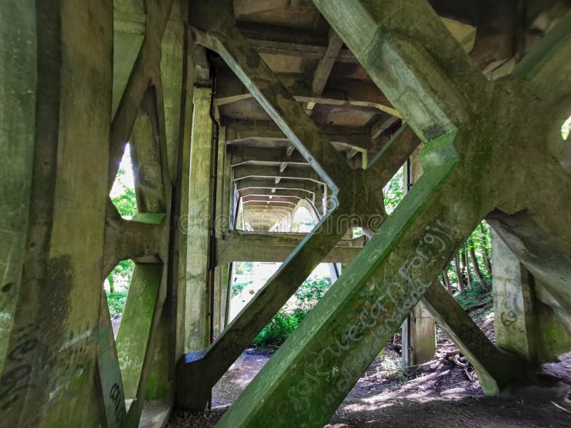View of the Green Metallic Structure Under the Bridge Stock Image ...