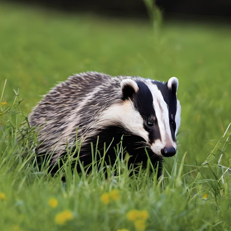 A view of a Grey Badger stock illustration. Illustration of gerbil ...