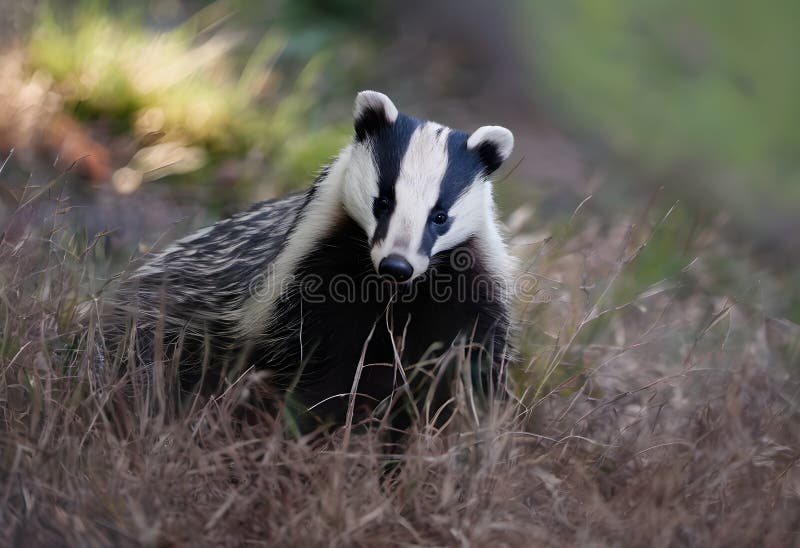 A view of a Grey Badger stock illustration. Illustration of squirrel ...