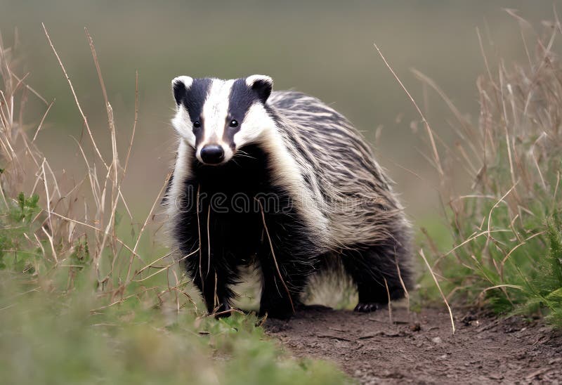 A view of a Grey Badger stock illustration. Illustration of chipmunk ...