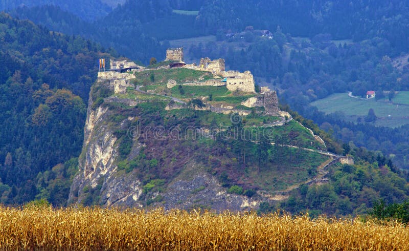 View of Griffen castle stock image. Image of stone, stonework - 113704375