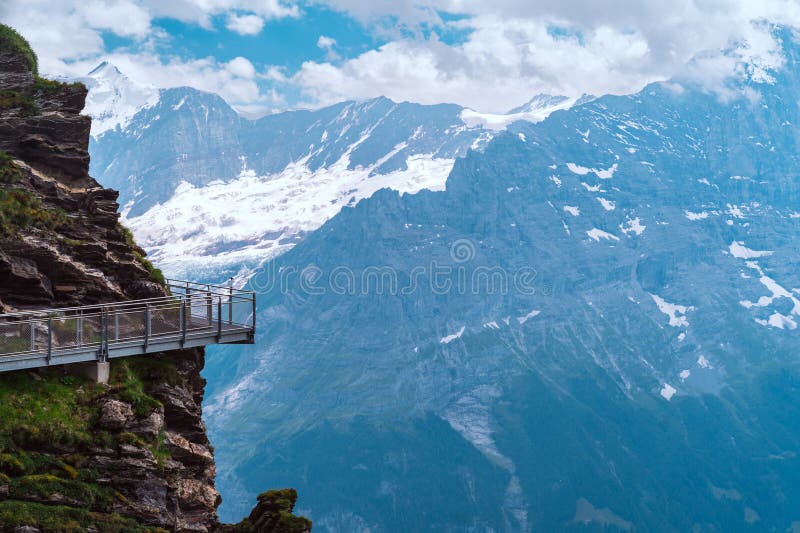 View from the Grindelwald First Cliff Walk in Switzerland in the Swiss ...