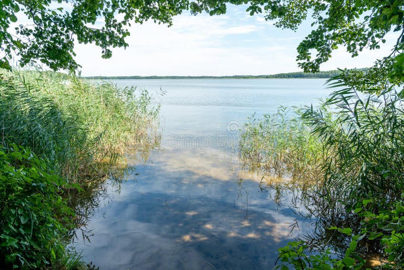 View of the Gross Labussee Lake in Northern Germany Stock Image - Image ...