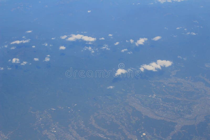 View of the Ground from Airplane Window Stock Image - Image of forest ...