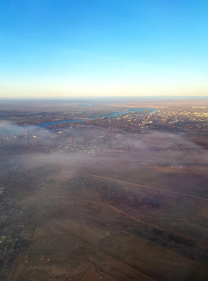 View of the Ground from the Airplane Window Stock Photo - Image of ...