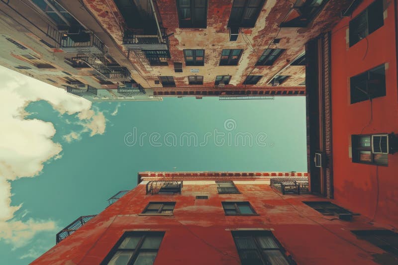 Awe-Inspiring Architecture Gazing Up at Majestic Skyscraper Stock ...