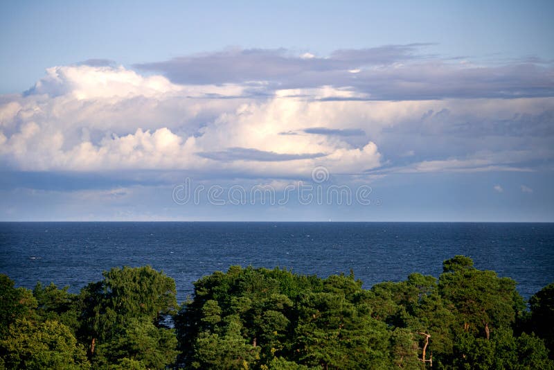 View of the Gulf of Riga from a Height in the Summer. Stock Image ...