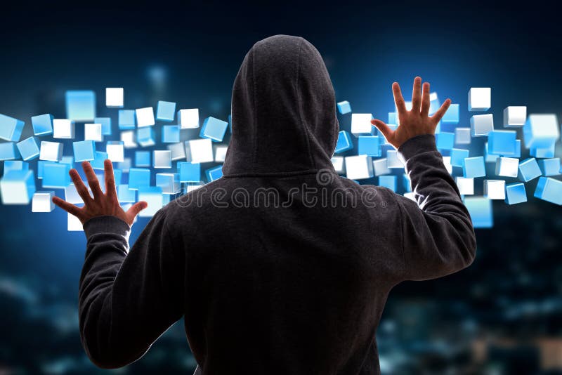 Hacker Man in the Dark Using Computer To Hack Data and Information System Stock Photo - Image of ...
