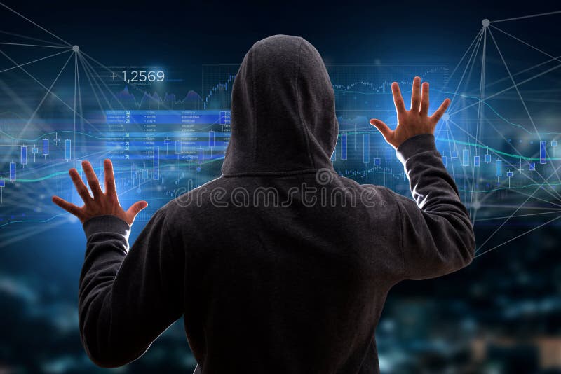 Hacker Man in the Dark Using Computer To Hack Data and Information System Stock Photo - Image of ...