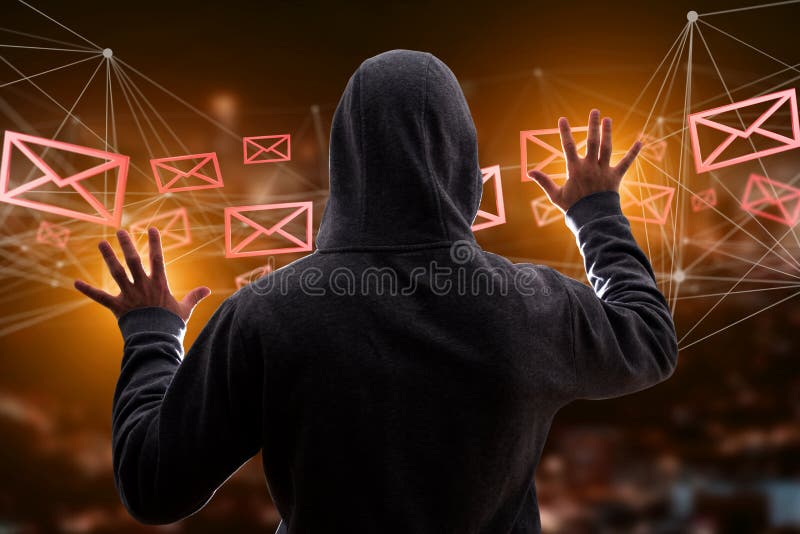 Hacker Man in the Dark Using Computer To Hack Data and Information System Stock Photo - Image of ...