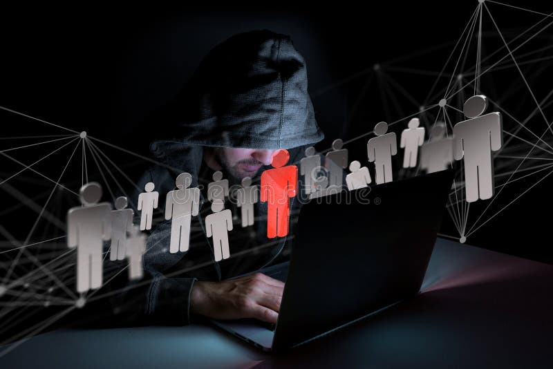 Hacker Man in the Dark Using Computer To Hack Data and Information System Stock Photo - Image of ...