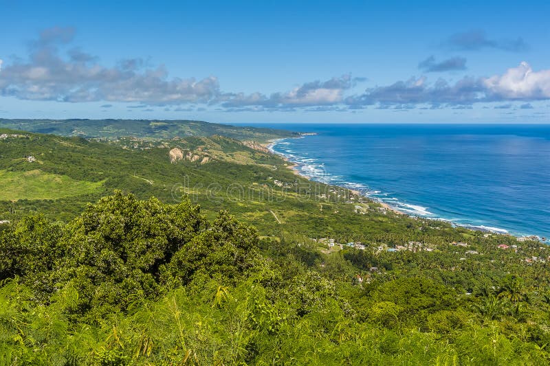 A View from Hackleton Cliffs Along the Atlantic Coast in Barbados Stock ...
