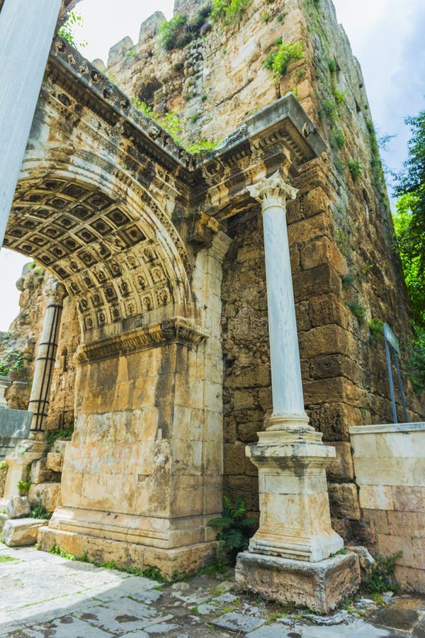 View of Hadrian S Gate in Old City of Antalya Stock Image - Image of ...