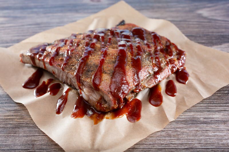 Half Rack of Spare Ribs, BBQ Stock Photo - Image of merchandise, entree ...