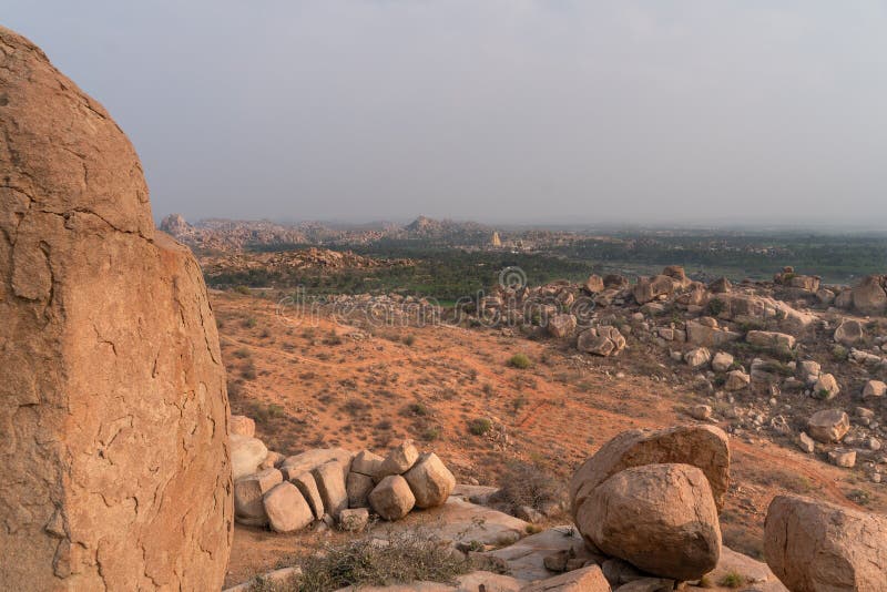 Hampi valley in India stock photo. Image of granite, history - 33430232