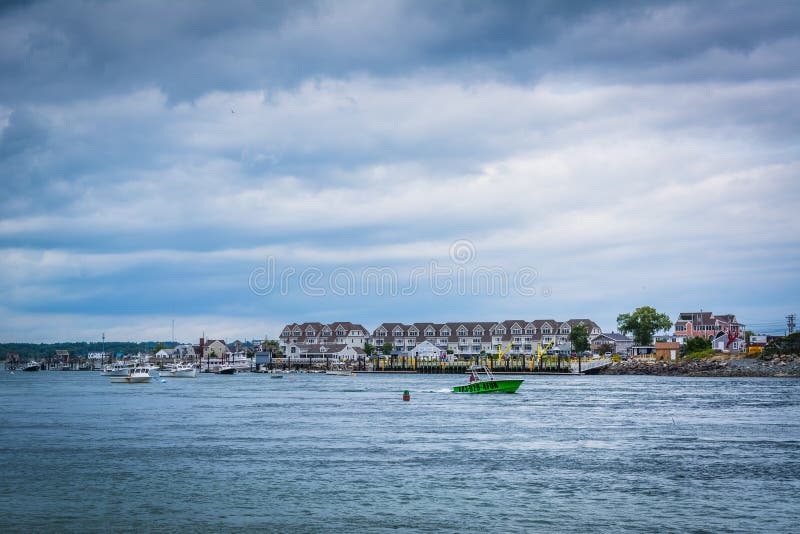 View of Hampton Harbor, in Hampton Beach, New Hampshire. Editorial ...