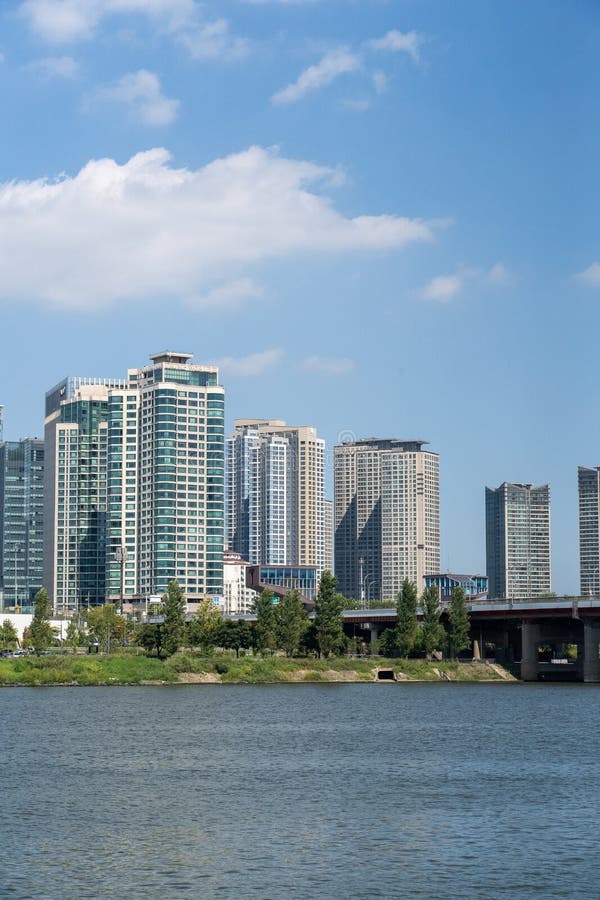 View from the Han River in Seoul Stock Image - Image of business, urban ...