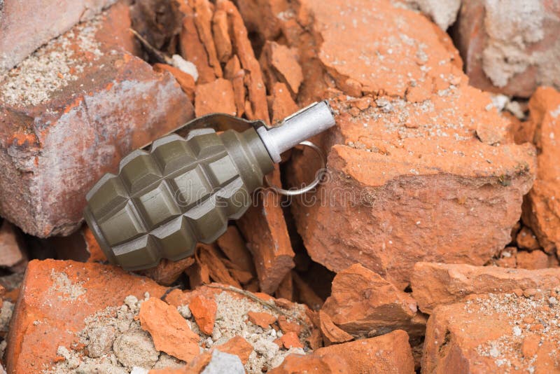 Hand Grenade Lying On The Stones Stock Image - Image of violence, pinch ...
