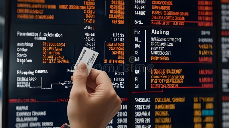 A Hand Holding a Boarding Pass and Passport in Front of a Flight ...