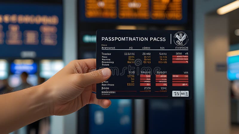 A Hand Holding a Boarding Pass and Passport in Front of a Flight ...