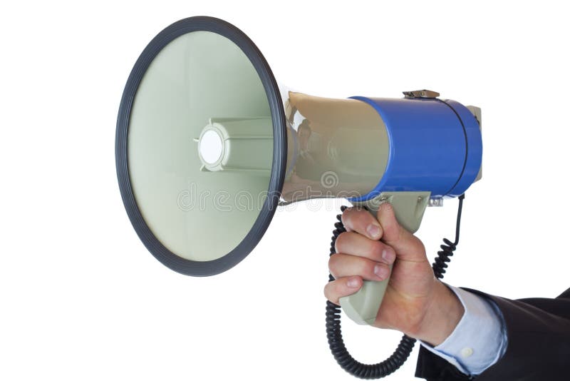 View of a Hand Holding a Megaphone Stock Image - Image of notification ...