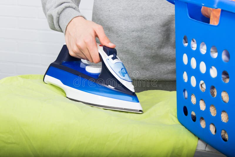 View of the Hand Ironing Clothes Stock Photo - Image of housework ...