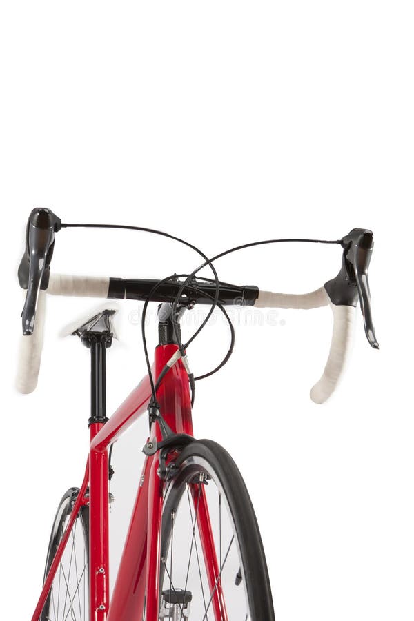 View of Handlebars of Modern Carbon Road Bike Against White Stock Image ...