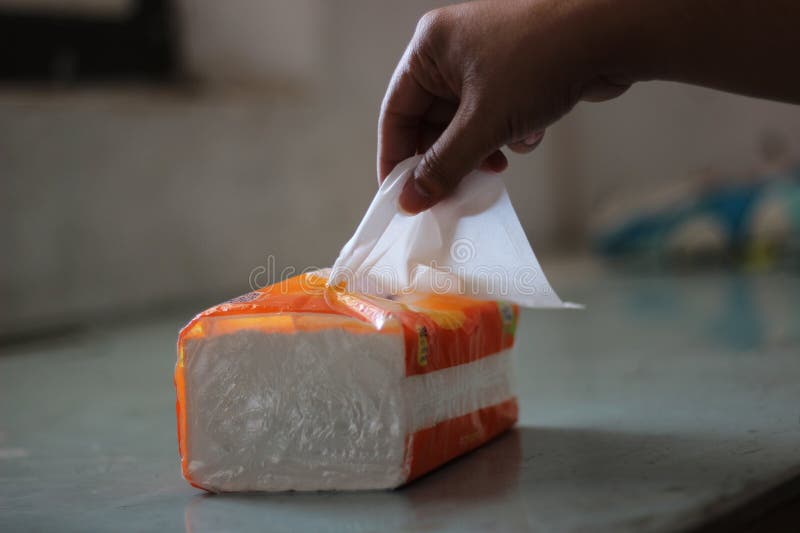 View of Hands while Taking Tissue Stock Photo - Image of object, clean ...
